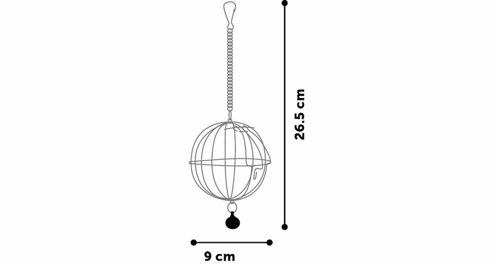 Flamingo Lopta za hranu hromirana za male životinje 9cm