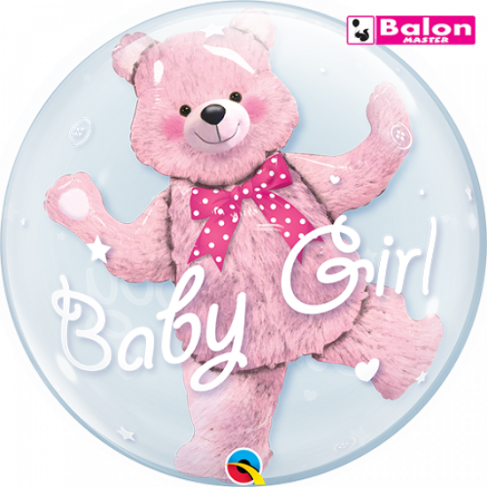 Baby pink bear double bubble 24in