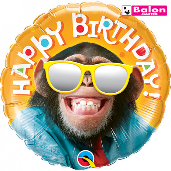 Birthday smilin chimp 18in