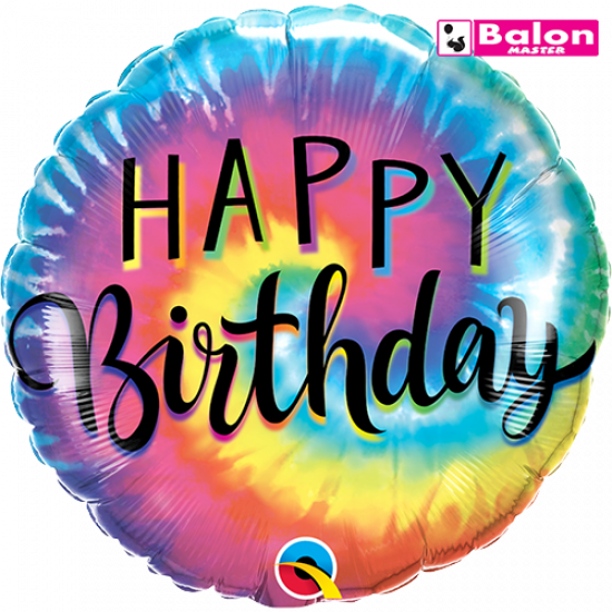 Birthday tie dye swirls 18in