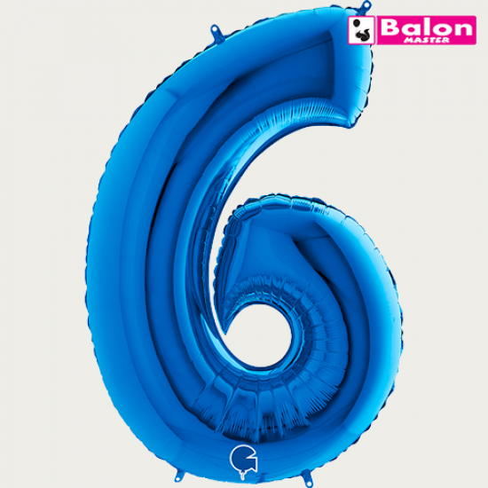 Blue number 6