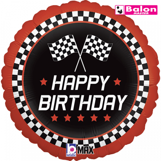 Checkered flag birthday 18in