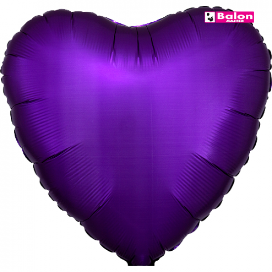 Heart satin luxe purple royale 17in