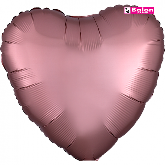 Heart satin luxe rose gold 17in