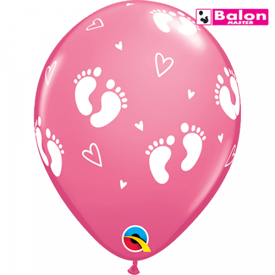 Latex baby footprints and hearts 11in