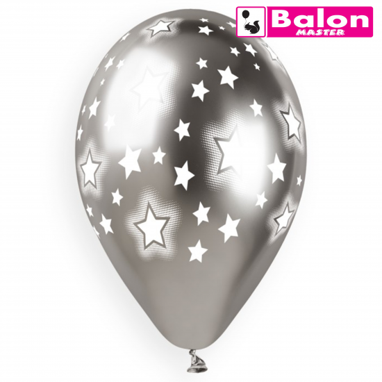 Latex cosmic stars silver 11in