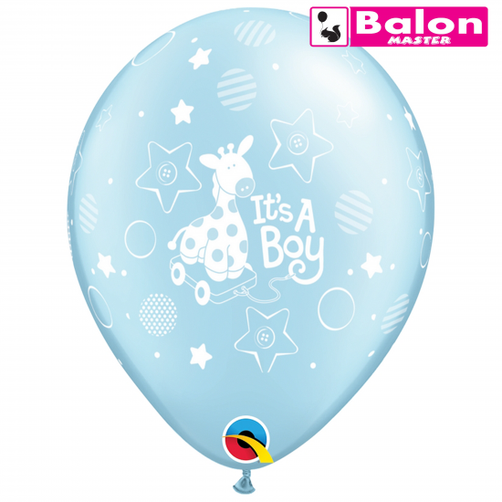 Latex its a boy soft giraffe pearl 11in