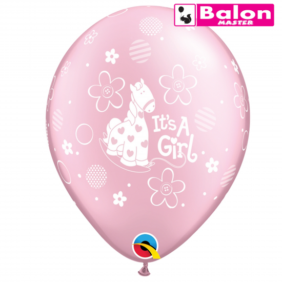 Latex its a girl soft giraffe pearl 11in