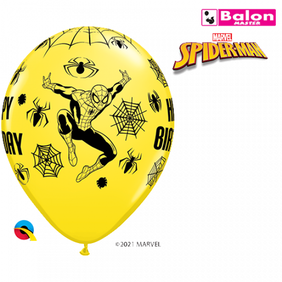 Latex Spiderman happy birthday 11in