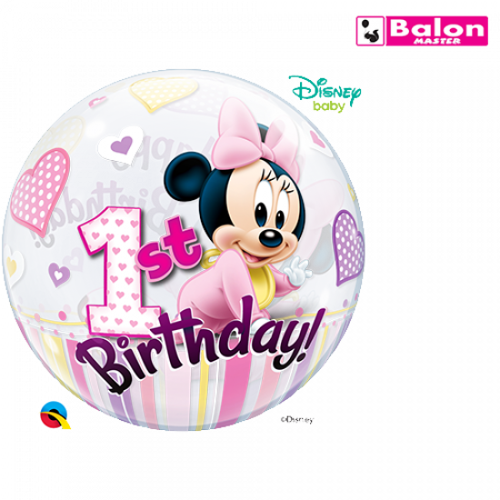 Minnie Mouse 1st birthday bubble 22in