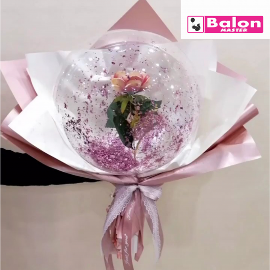 Rose inside of balloon