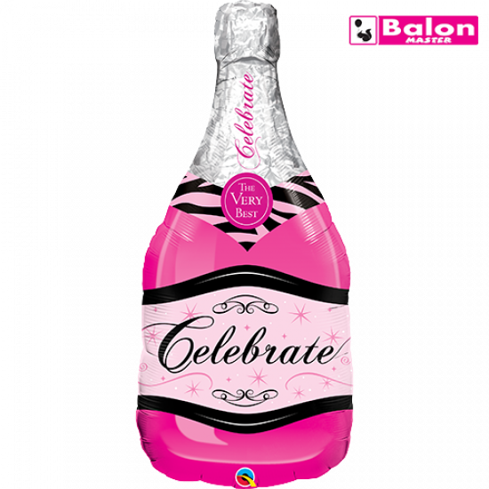 Shape celebrate pink bubbly wine