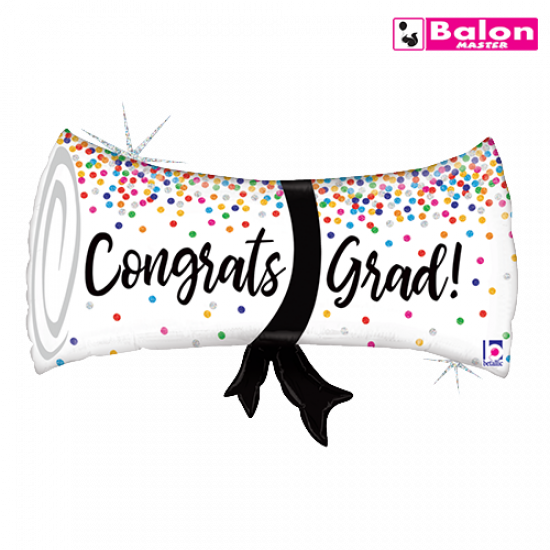 Shape grad confetti diploma