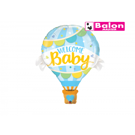 Shape Welcome baby blue balloon