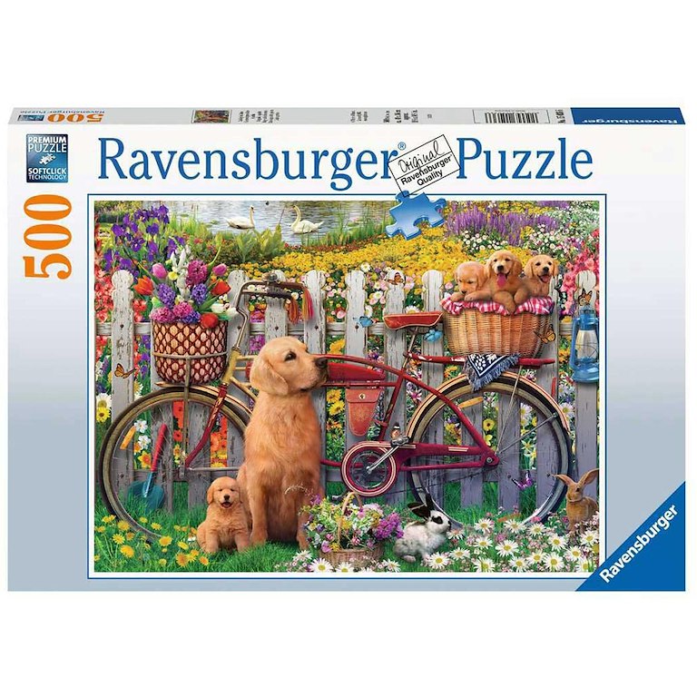 Ravensburger puzzle (slagalice) 500pcs Slatki psi u dvorištu RA15036