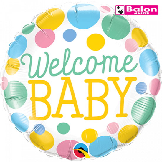 Welcome baby dots 18in