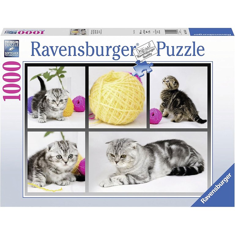 Ravensburger puzzle (slagalice) 1000pcs Znatizeljni mačići RA19545