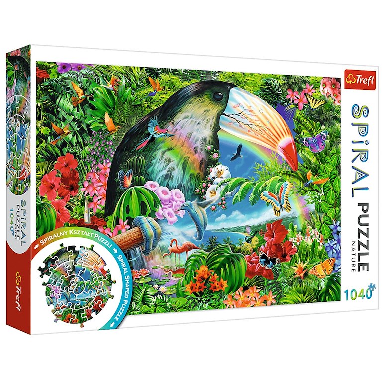 Trefl puzzla 1040 pcs Spiral Puzzle - Tropical animals 40014