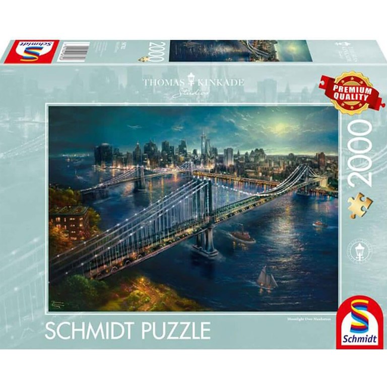 Schmidt puzzle 2000 pcs Thomas Kinkade Moonlight over Manhattan 58782