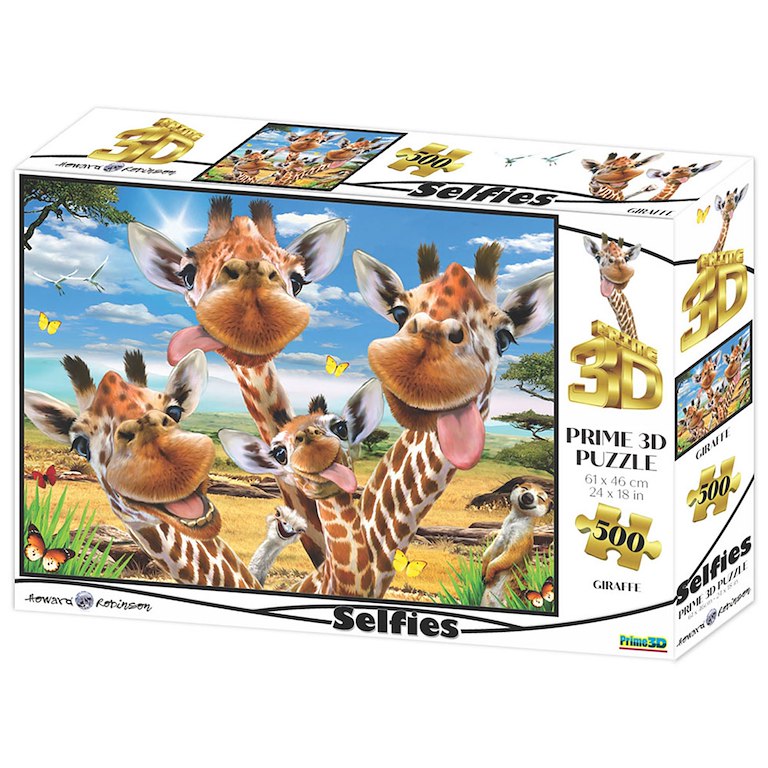 Prime 3D Super puzzle Žirafe 500 delova 61x46cm Selfi 10374