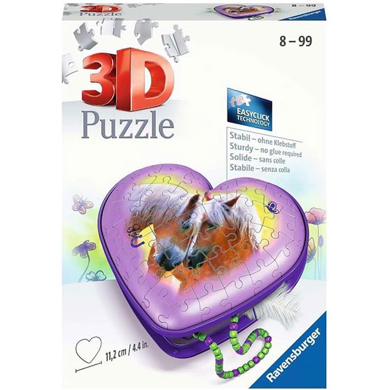 Ravensburger 3D puzzle (slagalice) - Kutija u obliku srca sa konjima RA11171