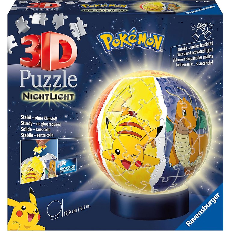 Ravensburger 3D puzzle (slagalice) - Pokemoni sa LED svetlom 72 pcs RA11547