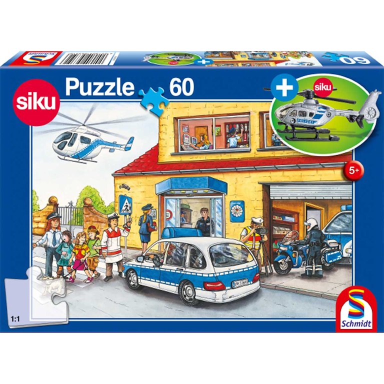 Schmidt puzzle 60 pcs Policijski Helikopter sa Siku Helikopterom 56351