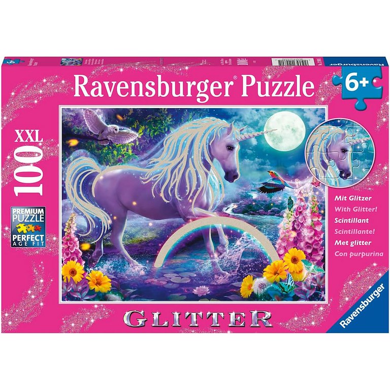 Ravensburger puzzle (slagalice) - 100XXL Jednorog gliter RA12980