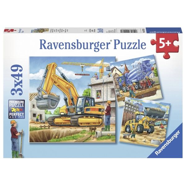 Ravensburger puzzle (slagalice) 3x49 Velike graditeljske mašine RA09226