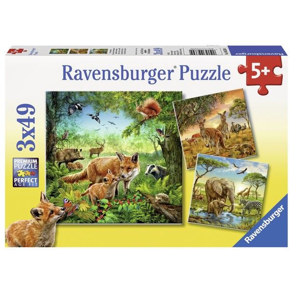 Ravensburger puzzle (slagalice) 3x49 Životinje u divljini RA09330