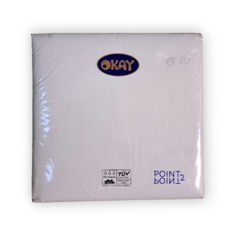 Salvete OKAY 38x38cm 40kom white