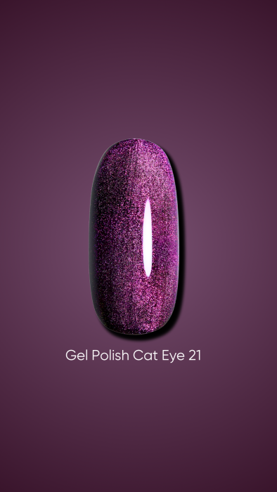 Dark gel polish Cat Eye 21, 6 ml