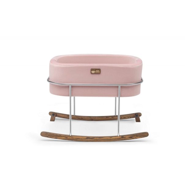 HANAH HOME Kolevka za bebe Hier Metal Pink Chrome