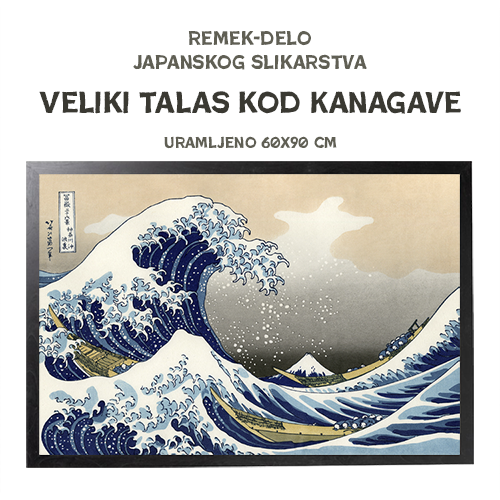 Veliki talas kod Kanagave - The Great Wave at Kanagawa (1831) - uramljeno