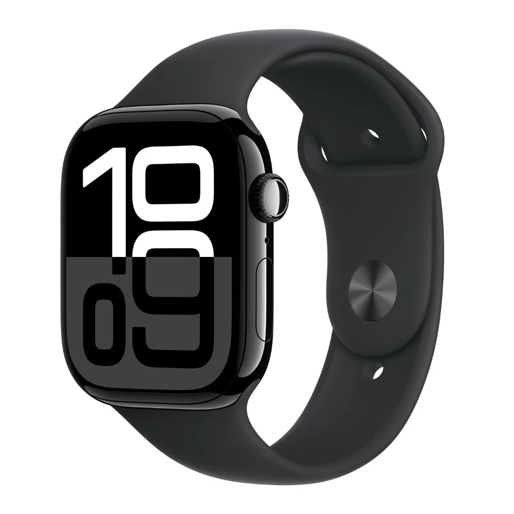 Apple Watch S10 GPS 46mm Jet Black Alu Case/Black Sport Band – S/M, (mwwp3qv/a)