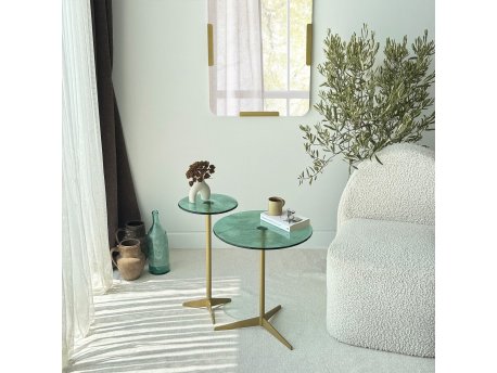 HANAH HOME Solis Gold Green Set bočnih stolova