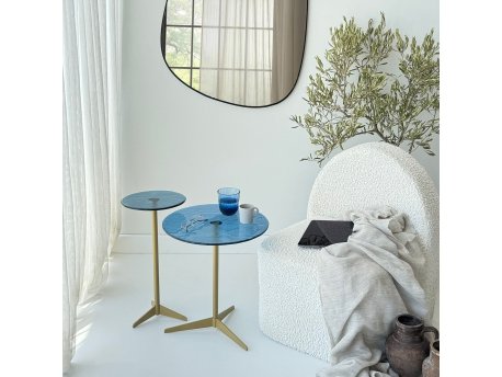 HANAH HOME Solis Gold Blue Set bočnih stolova