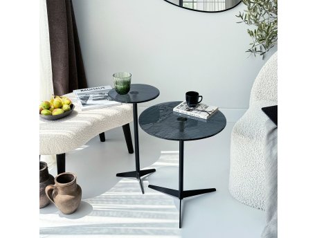 HANAH HOME Solis Black Fume Set bočnih stolova