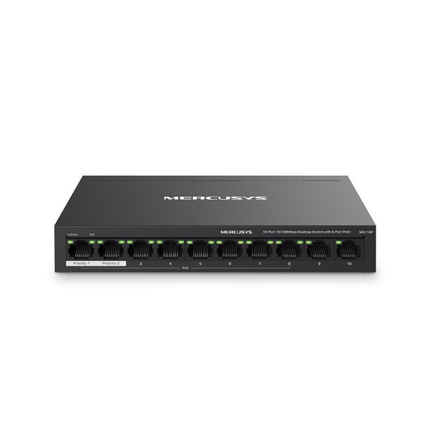 Mercusys MS110P 10-Port 10/100Mbps Desktop Switch with 8-Port PoE+ ( 5665 )