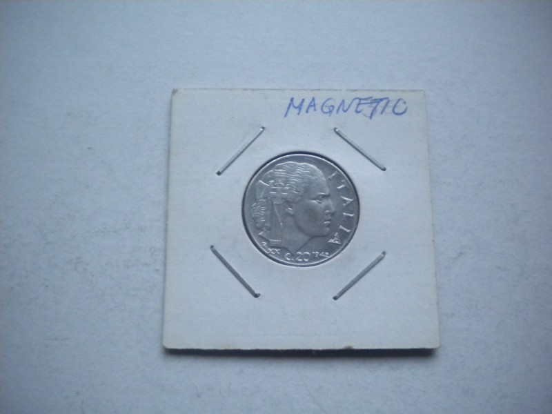 20 CENTISIMI 1942 XXAU MAGNETIC - ITALIJA