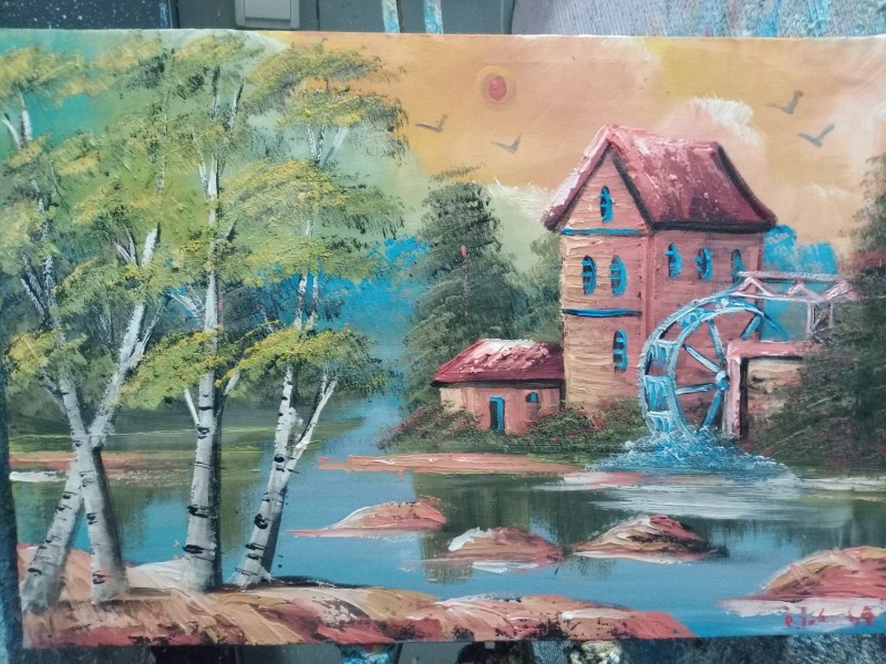 Stari mlin 70x50cm ulje na platnu