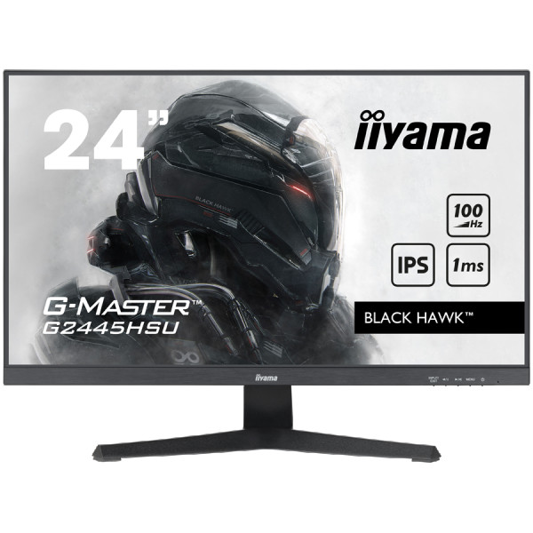 IIYAMA Monitor LED G2445HSU-B2 G-MASTER Gaming Light 23.8'' 1920 x 1080 @100Hz 300 cdm˛ 1ms 300cd HDMI DP USB Hub tilt 3y ( G2445HSU-B2 )