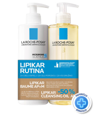 La Roche-Posay Lipikar Baume, 400 ml+Ulje za tuširanje, 400 ml PROMO