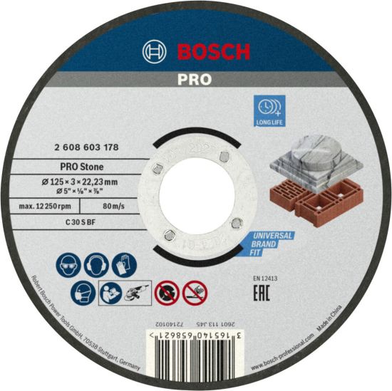 Bosch PRO Stone rezna ploča 125x3 mm C 30 S BF ravna (2608603178)