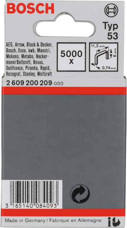 Bosch spajalica od tanke žice tip 53 11,4 x 0,74 x 6 mm 5000kom - 2609200209