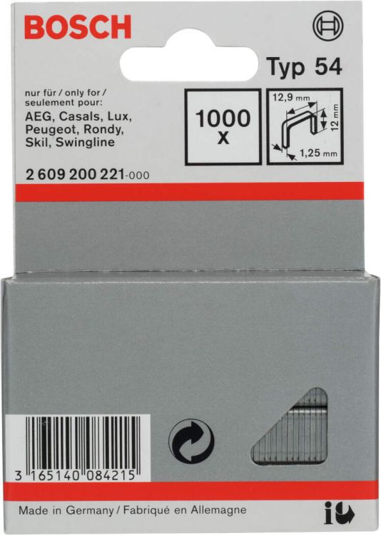 Bosch spajalica od pljosnate žice tip 54 12,9 x 1,25 x 12 mm - 2609200221