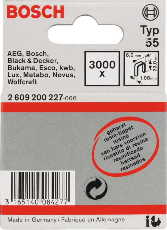 Bosch spajalica sa uskim leđima tip 55 obložena smolom 6 x 1,08 x 23 mm - 2609200227