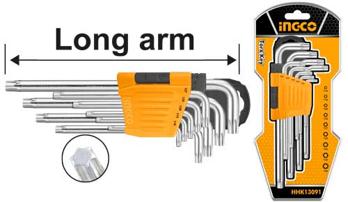 HHK13091 SET TORX KLJUČ T10–T50 INDUS INGCO