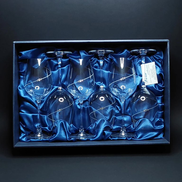 Čaše za vino Swarovski – set 6 čaša