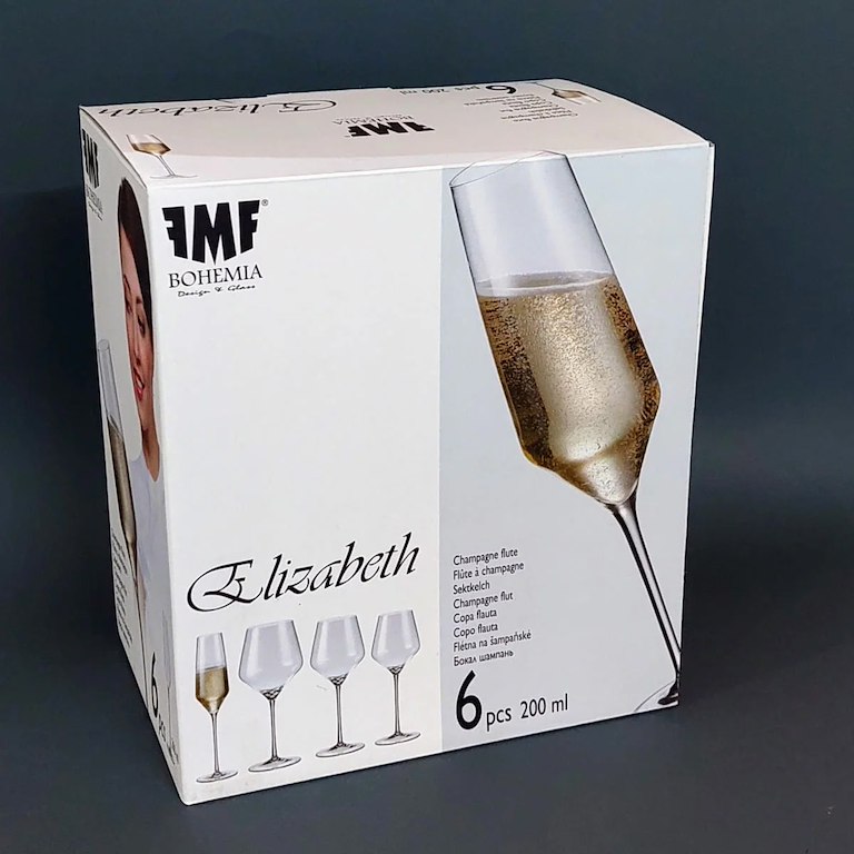 Čaše za šampanjac Elizabeth 200ml – set 6 čaša